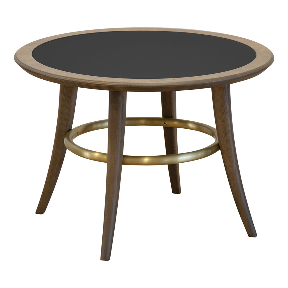 Bristol Table | Round Wood & Black Top Side Table – theMADgroup
